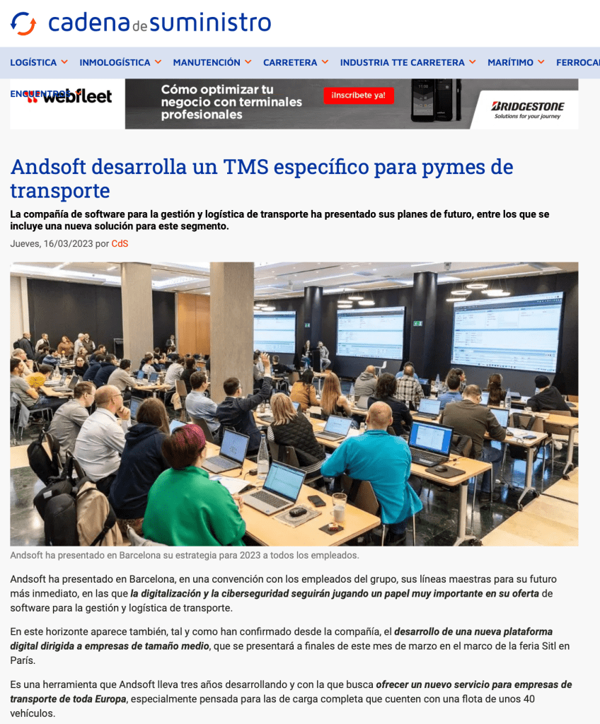 La nueva evolución tecnológica de AndSoft en los medios especializados ...